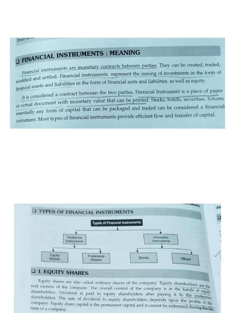 Various Types of Financial Instruments | PDF