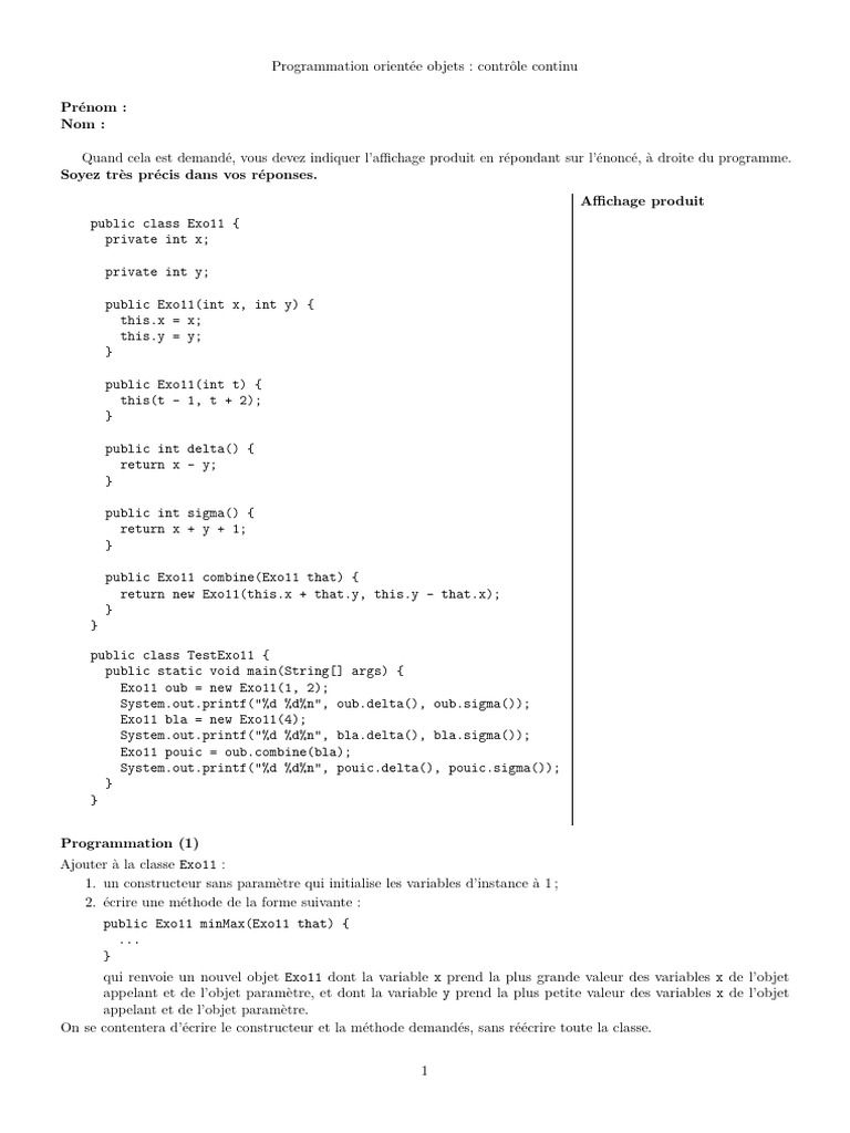 Programmation orientée objets en Java | PDF | Programmation ...