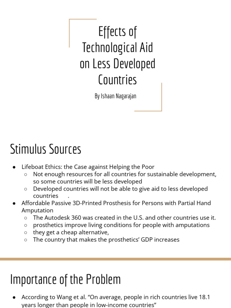 Effects of Technological Aid On Less Developed Countries MIMP | PDF ...