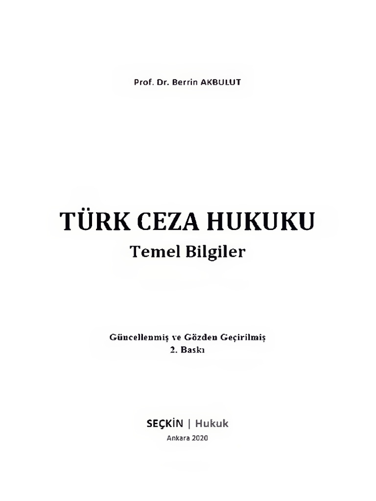 Ceza Genel Berrin Akbulut 2020 | PDF