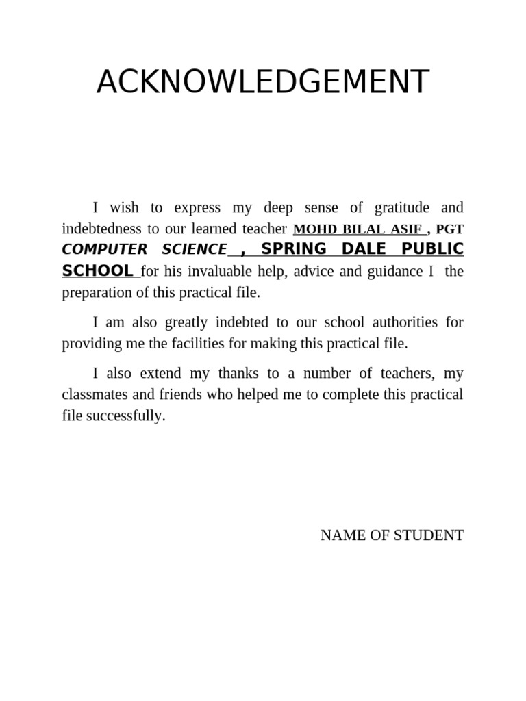 Acknowledgement | PDF