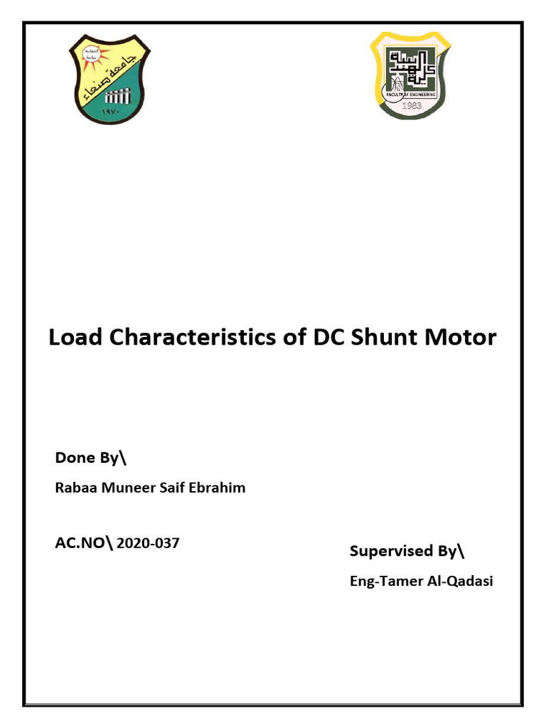 load characteristics | PDF | Electric Motor | Electrodynamics