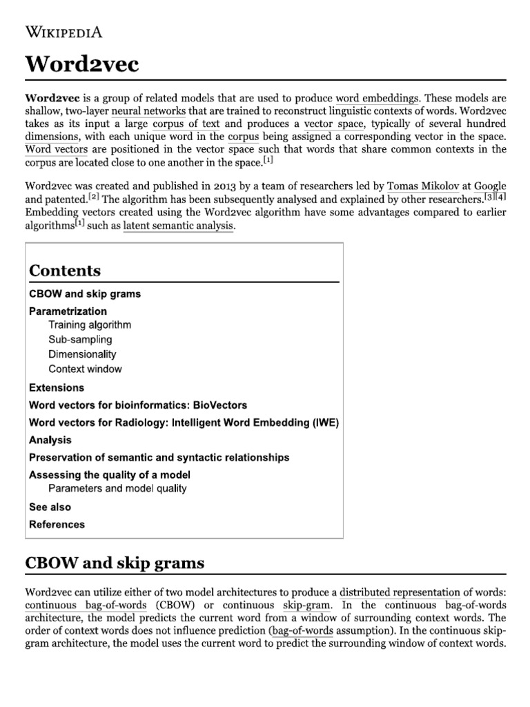 Word 2 Vec | PDF