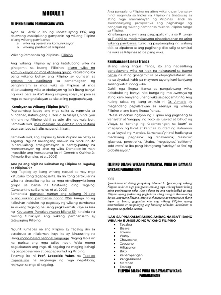 FILDIS REVIEWER | PDF