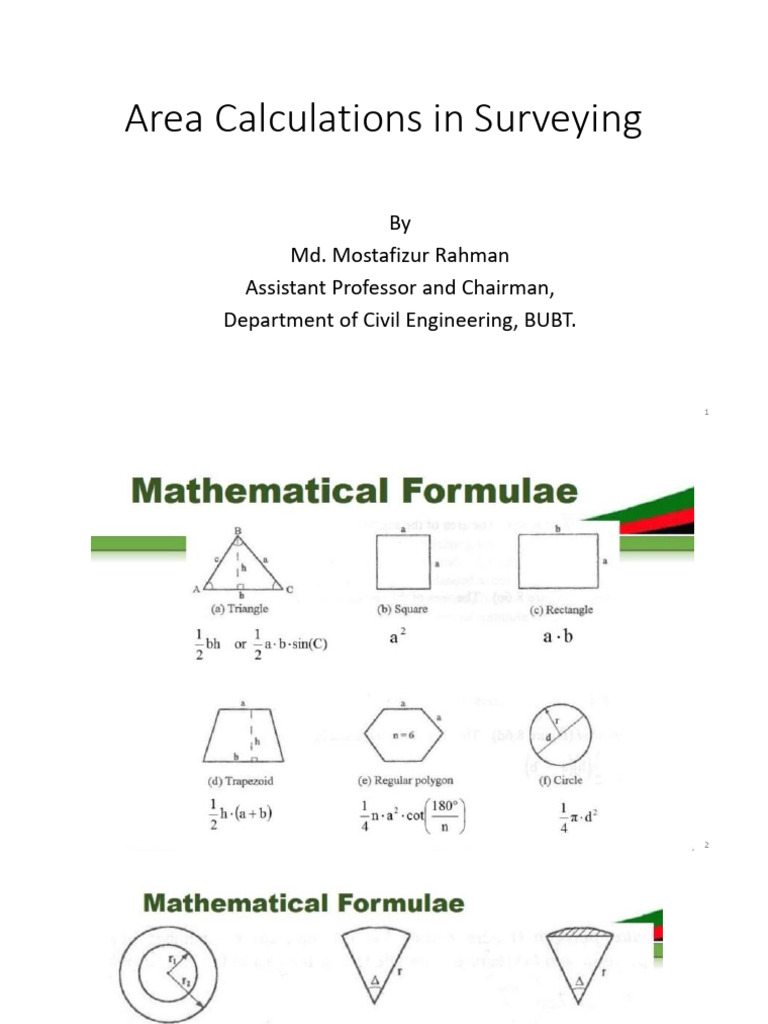 Area Calculations in Surveying | PDF | Mathematical Analysis