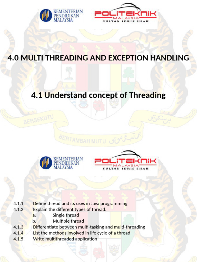 Multi Threading and Exception Handling UPLOAD | PDF | Thread (Computing) | Software Engineering