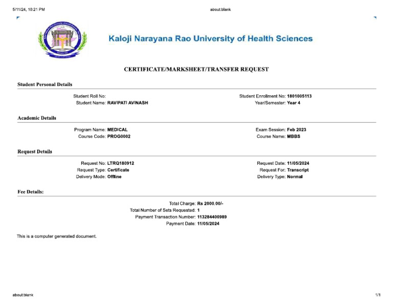 Avinash Transcript | PDF