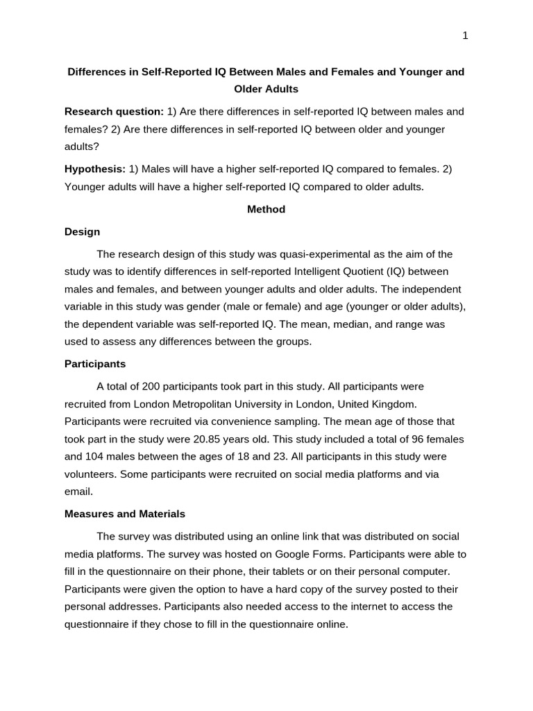 Example Partial Research Report (Quantitative) Ver 2 | PDF ...