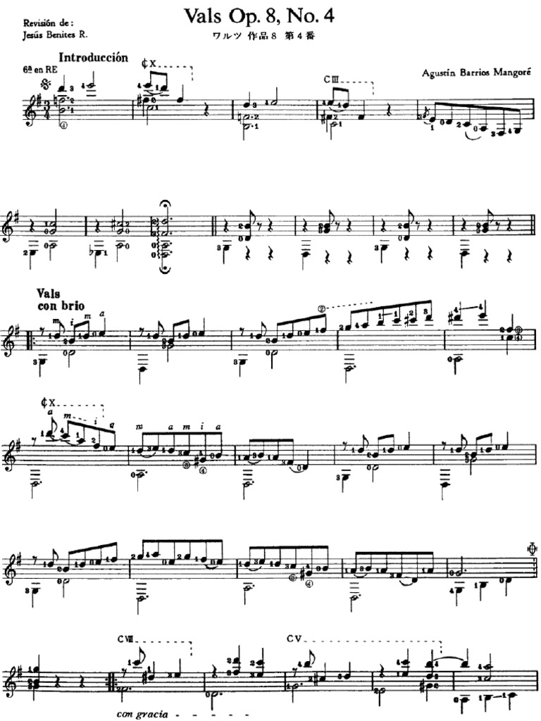 Barrios - Agustin - Vals - Op8 - No4 2 | PDF