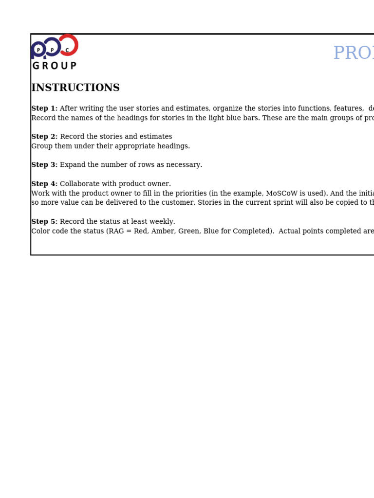 Product Backlog Template | PDF | Scrum (Software Development) | Software