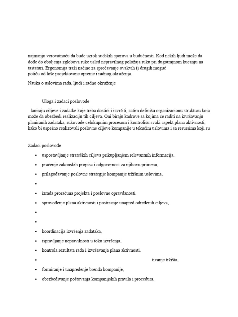 Organizacija Rada | PDF