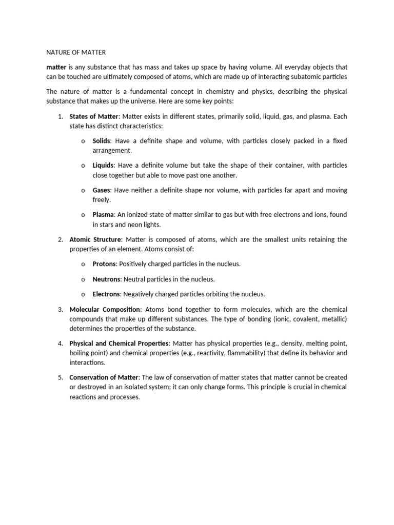 Matter Pdf Gases Phase Matter