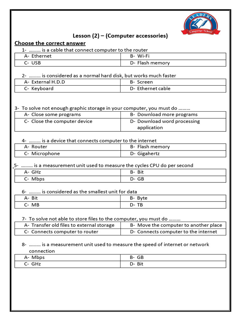 G5 Final Revision 1st Term Questions Only ICT | PDF | Computer Network | Phishing