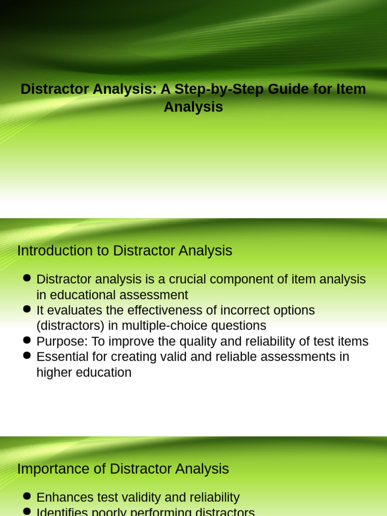 Distractor Analysis - A Step by Step Guide For Item Analysis | PDF ...