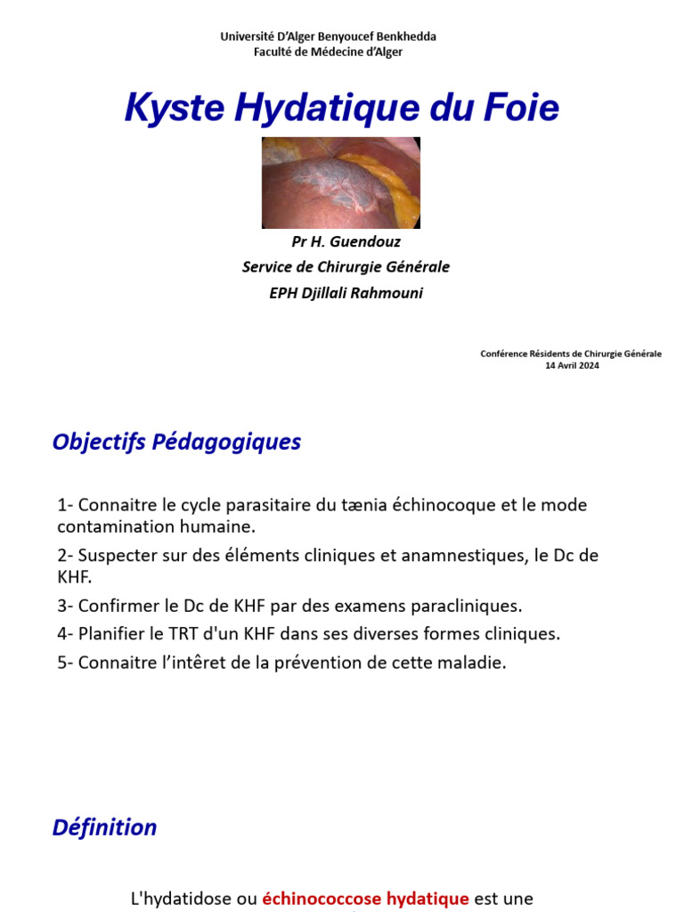 Kyste Hydatique du Foie : Diagnostic et Traitement | PDF | Foie ...