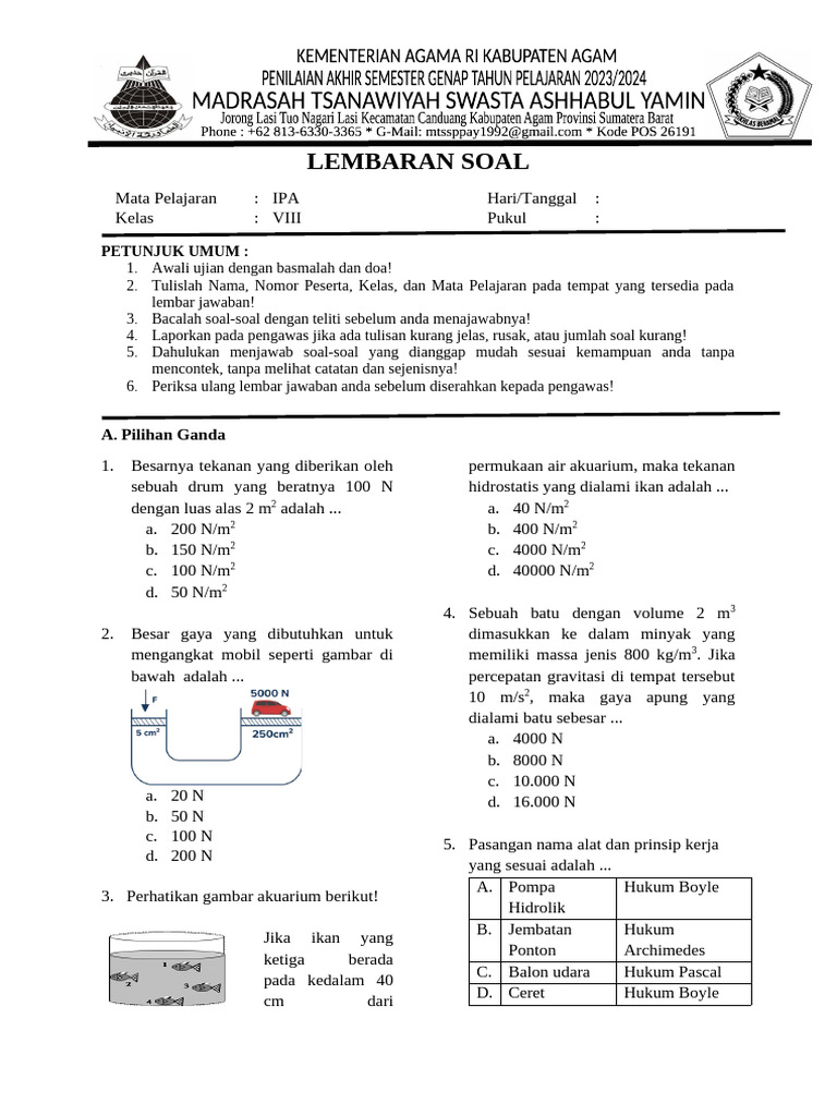 SOAL ipa kelas 8 smt 2 | PDF