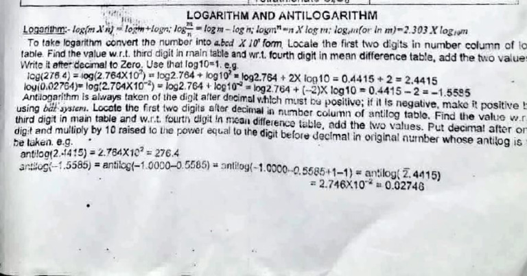 Log and Antilog Tricks | PDF