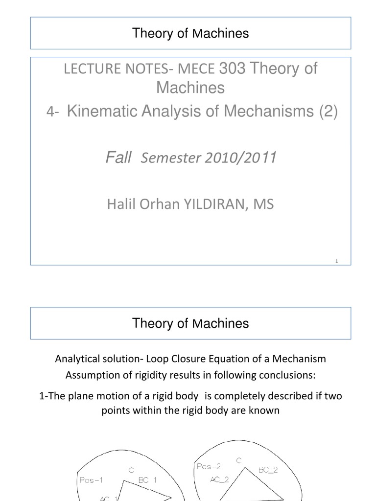 Loop Closure Equation | PDF | Kinematics | Trigonometric Functions