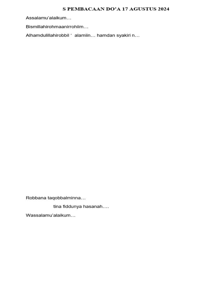 Teks Doa 17 An | PDF