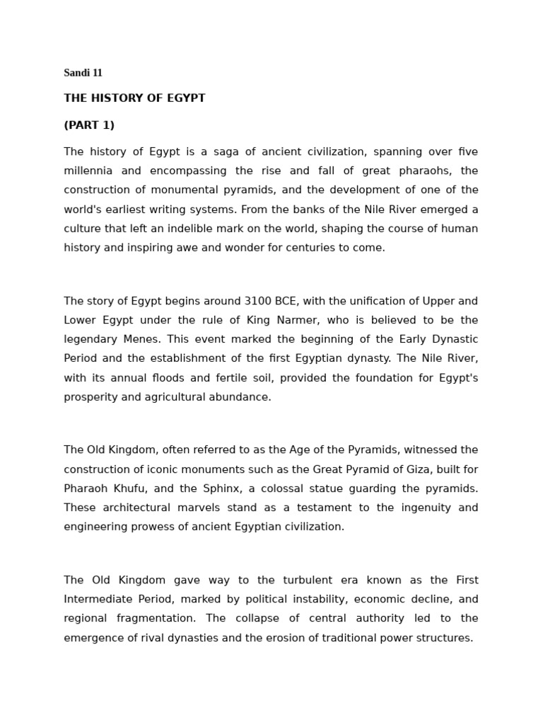 Ancient Egypt: A Historical Overview | PDF | New Kingdom Of Egypt ...