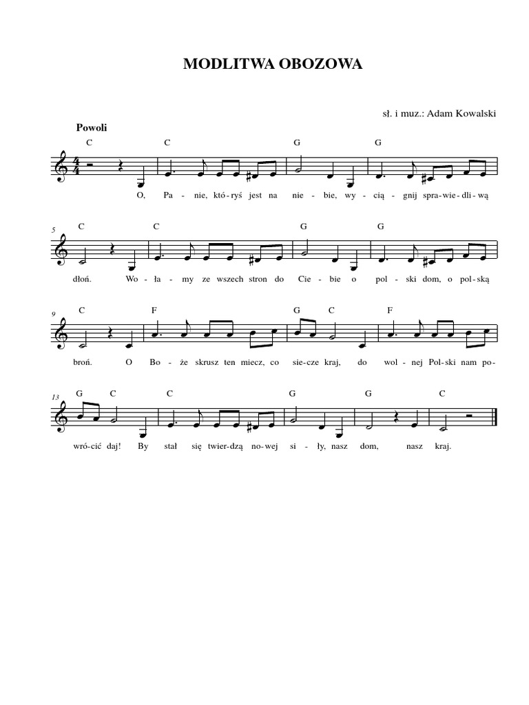 056 Modlitwa Obozowa Nuty | PDF
