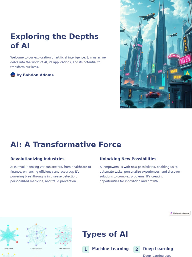 Exploring The Depths of AI | PDF | Artificial Intelligence | Intelligence (AI) & Semantics