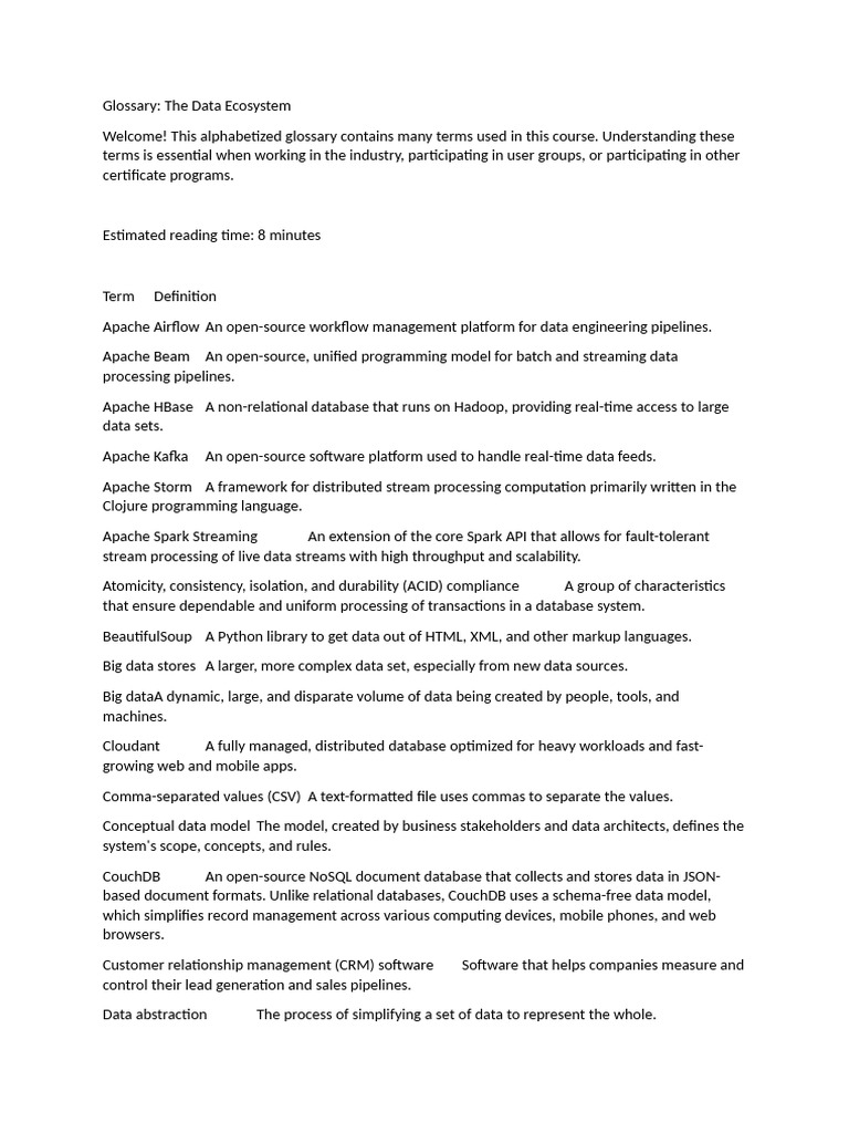 Glossary | PDF | Predictive Analytics | Analytics