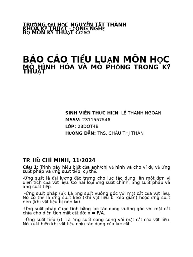 Bao Cao Tieu Luan (1) .Docx Le (1) Ngoan | PDF