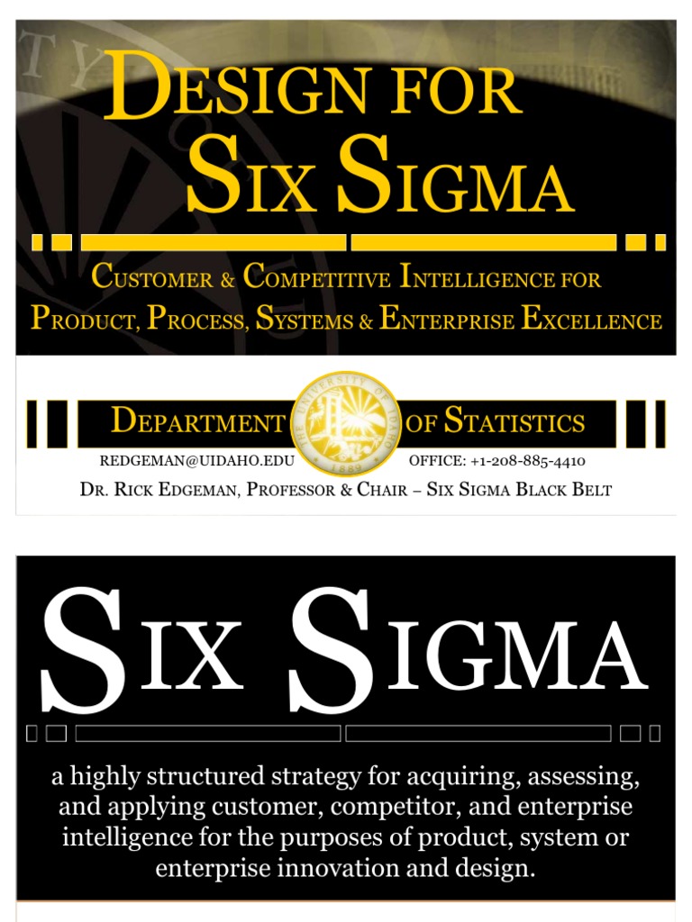 Design For Six Sigma Overview | PDF | Design For Six Sigma | Six Sigma