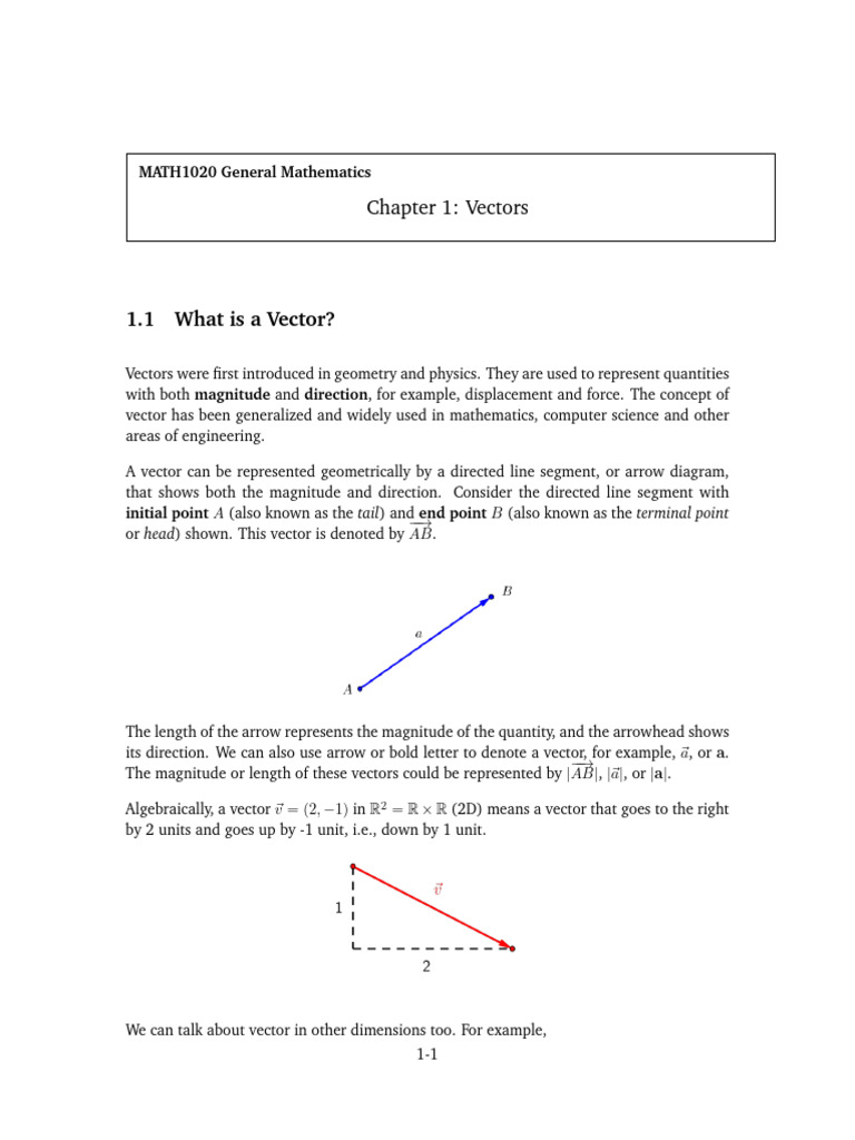 C1 Vectors Pdf Euclidean Vector Euclidean Geometry