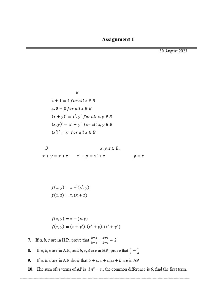 MATH108 ISem BCA Assig 1 July-Dec2023 | PDF