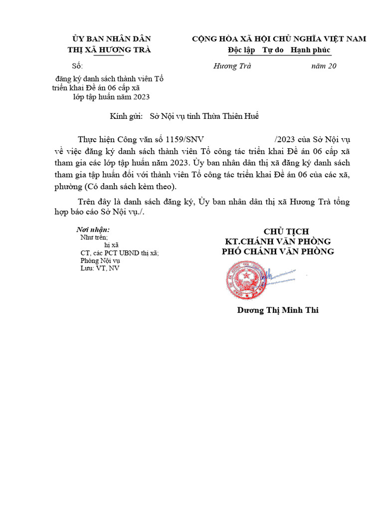 UBND Huong Tra | PDF