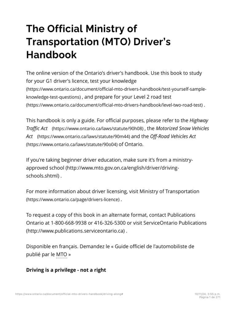 Driving Along | the Official Ministry of Transportation (MTO) Driver’s ...