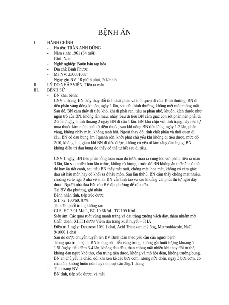 BỆNH ÁN MNC 3 | PDF
