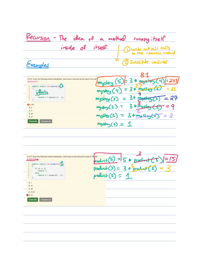 APCS Unit 10_ Recursion In-Depth Review - Ajay Gandecha | PDF APCS Unit 10_ Recursion In-Depth Review - Ajay Gandecha | PDF