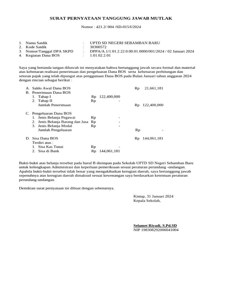 Format SPTJM 2024 | PDF