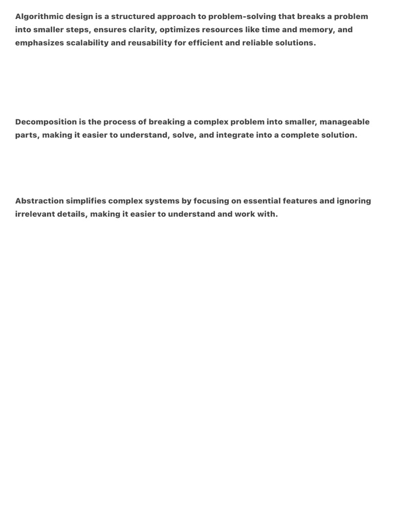 Algorithmic Design Is A Structured Approach To Problem-Solving That | PDF