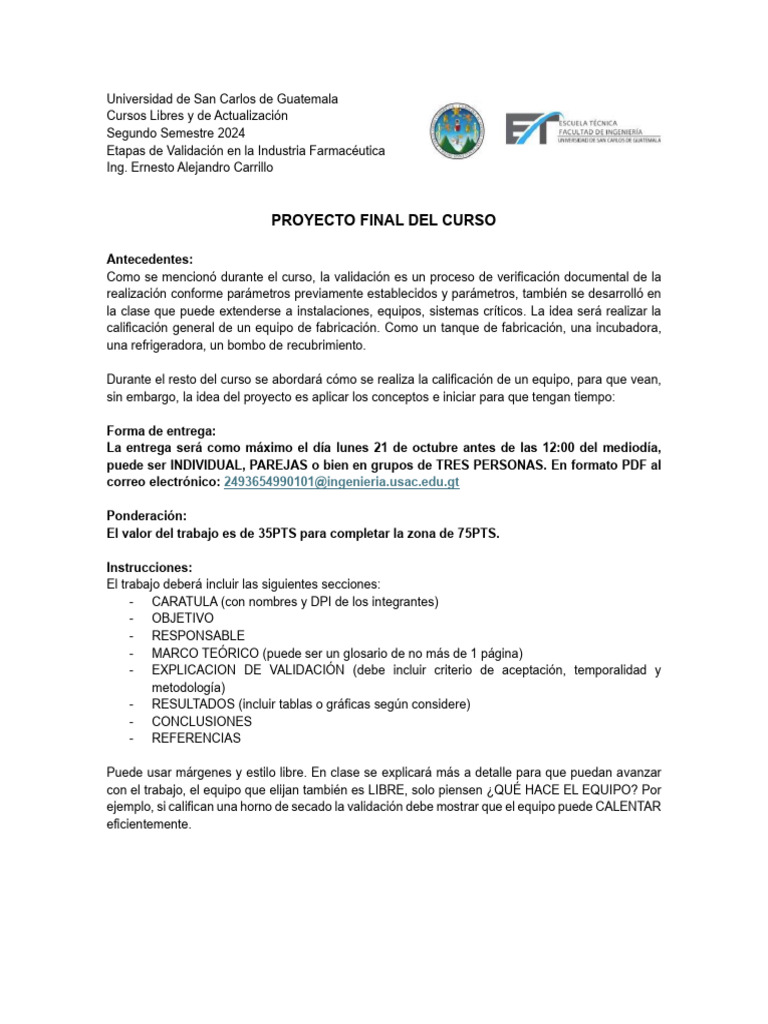 Proyecto Final Del Curso | PDF