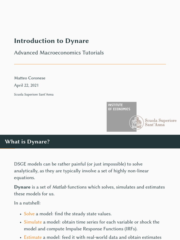Dynare Intro Pdf Variable Mathematics Function Mathematics 3527