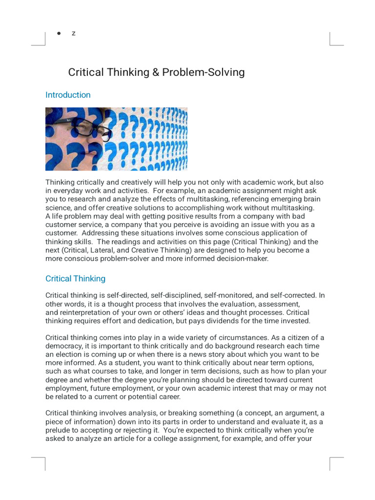 unit 3 | PDF | Thought | Critical Thinking