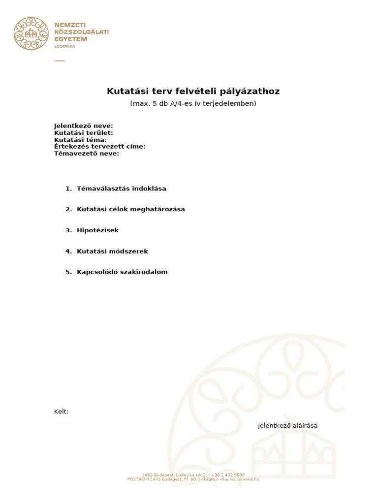 Kutatási terv_minta_felvételi_2024 | PDF