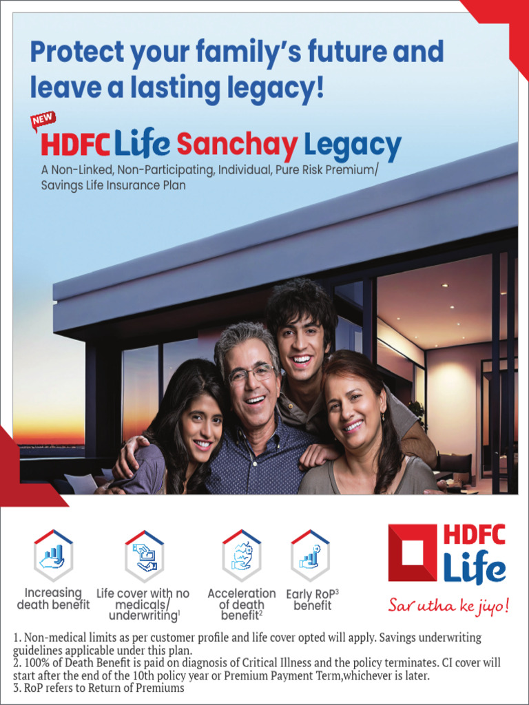 HDFC Life Sanchay Legacy Plan Overview | PDF | Insurance | Tax Deduction