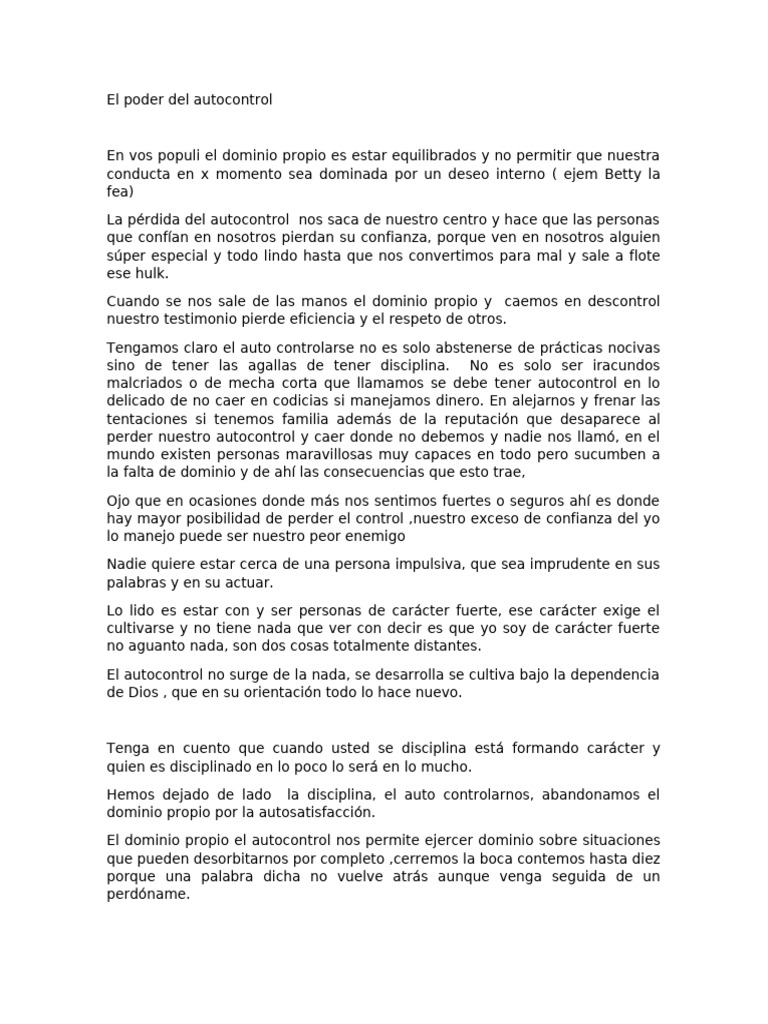 Estrategias para Mejorar el Autocontrol | PDF | Las emociones