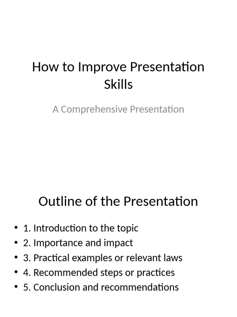 Improve Your Presentation Skills | PDF