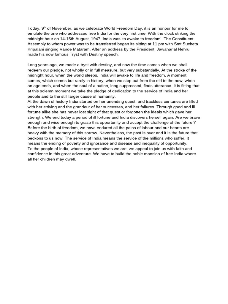 Tryst With Destiny | PDF