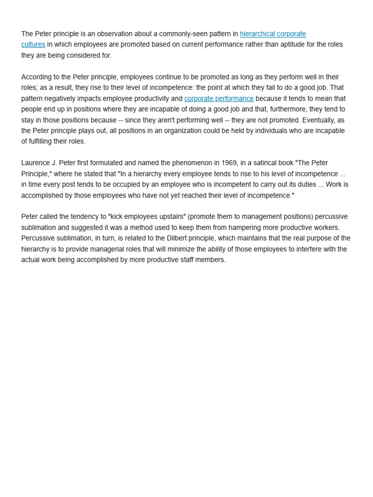 What Is Peter Principle | PDF