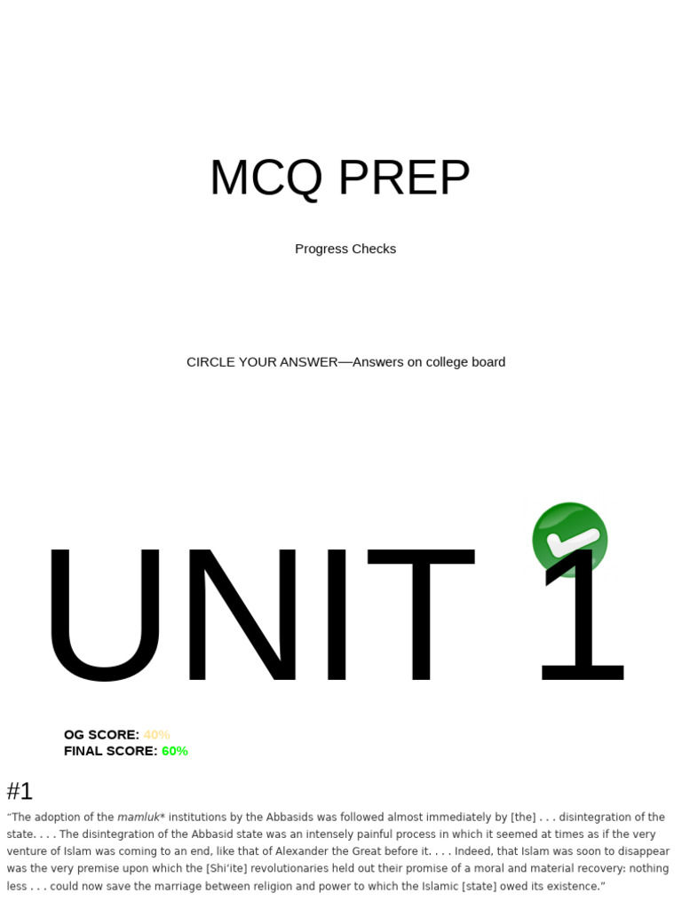 MCQ PREP Units 1 4 | PDF | Maya Civilization | Bodhisattva