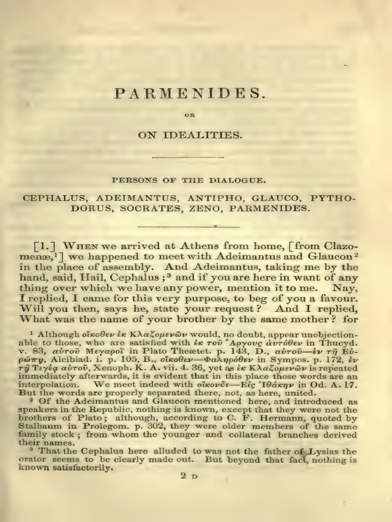 Plato Parmenides | PDF