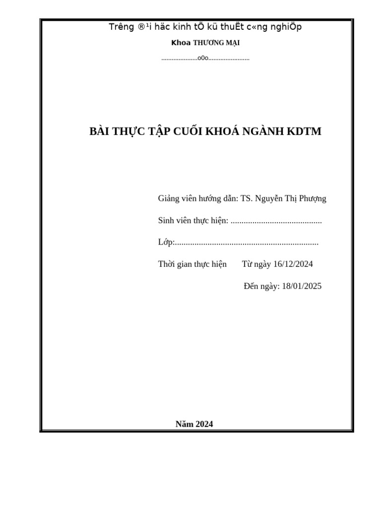 1 - Thực tập CK 2020 KDTM 01 | PDF