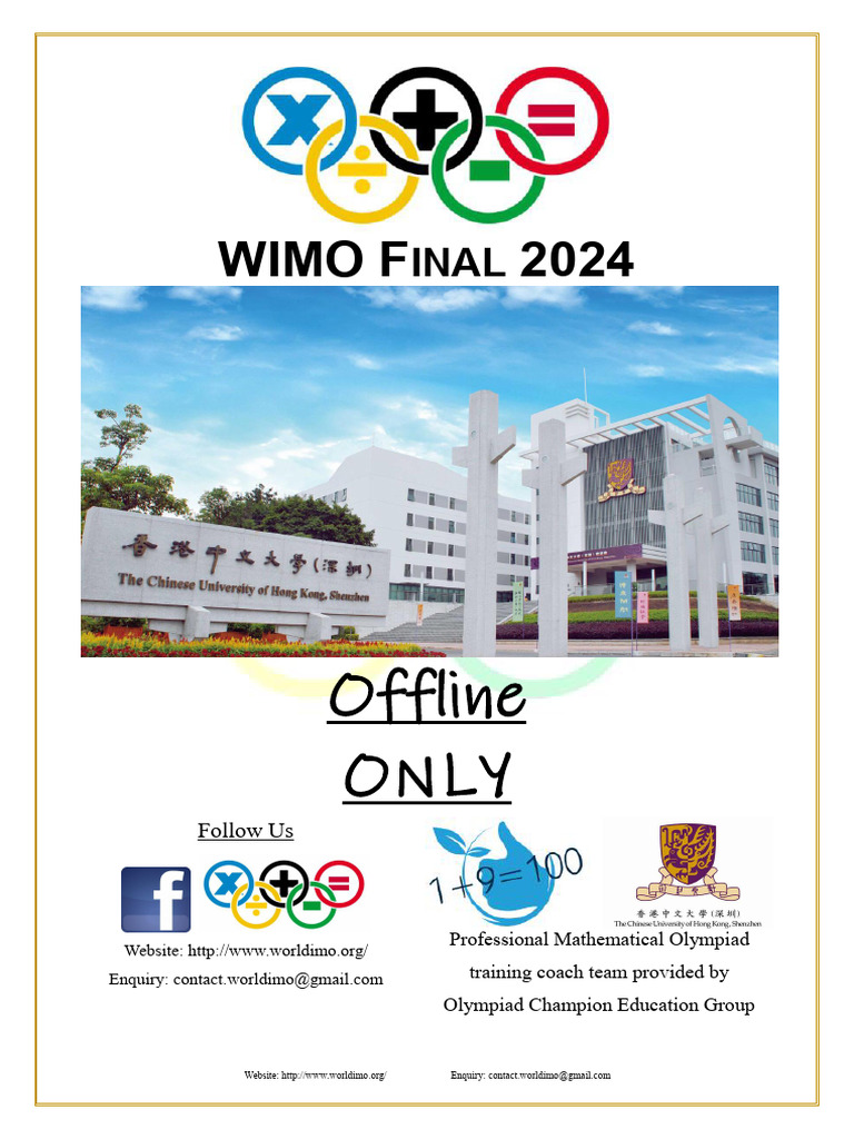 WIMO Final 2024 General | PDF | Number Theory | Combinatorics